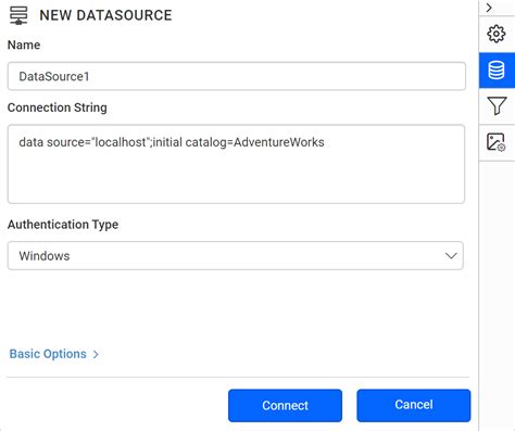 Connect To SQL Data Source Bold Reports Designer