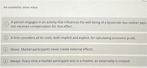 solved an externality arises when a person engages in an