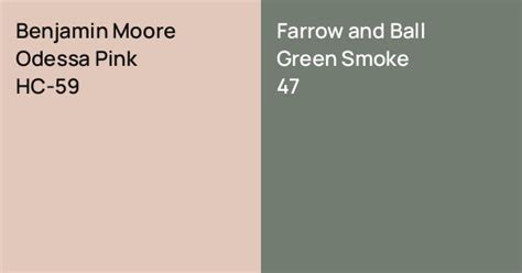 Benjamin Moore Odessa Pink Vs Farrow And Ball Green Smoke Comparison