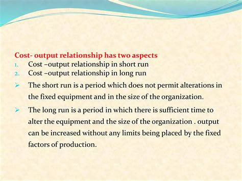 Cost Output Relationship Pptx
