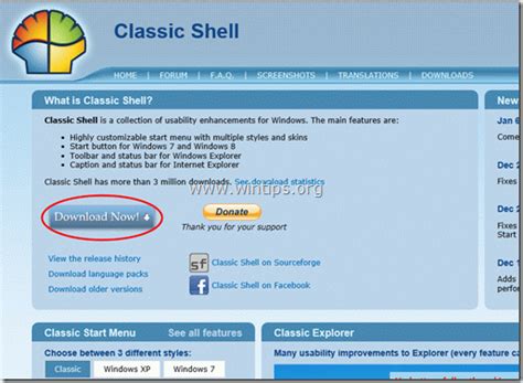 How To Restore The Classic Start Menu In Windows Using Classic Shell Wintips Org