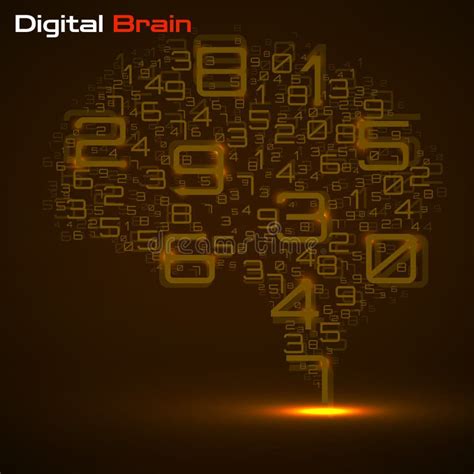 Digital Brain With Numbers Artificial Intelligence Concept Stock Vector Illustration Of Code