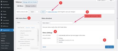 how to add navigation menu in wordpress explained step by step blowwager