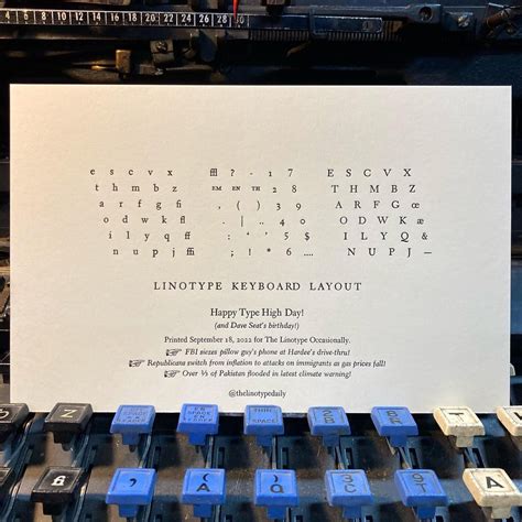 Linotype Keyboard Layout Printed For Type High Day Rletterpress Linotype Keyboard Layout Printed For Type High Day Rletterpress