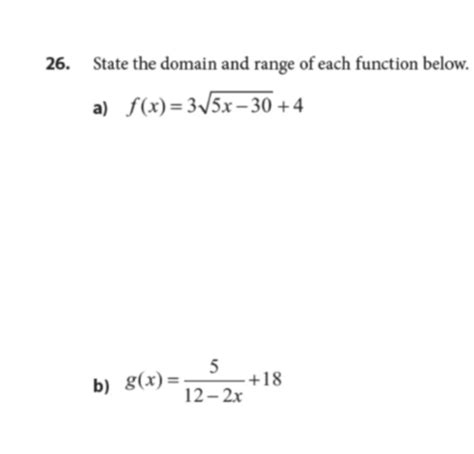 answered state the domain and range of each… bartleby