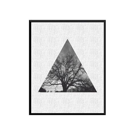 Black And White Triangle Tree Print