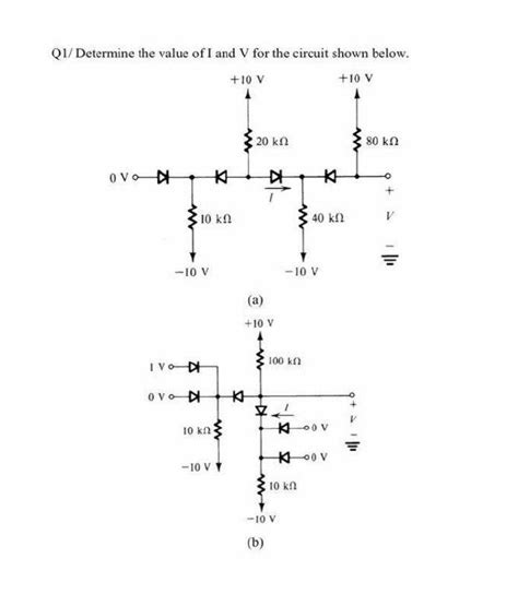 solved q1 determine the value of i and v for the circuit