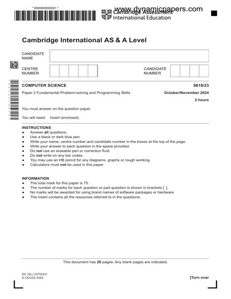 Computer Science Exam Paper 9618 23