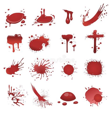 Set Of Blood Splatter Vector Illustration Stock Vector Illustration