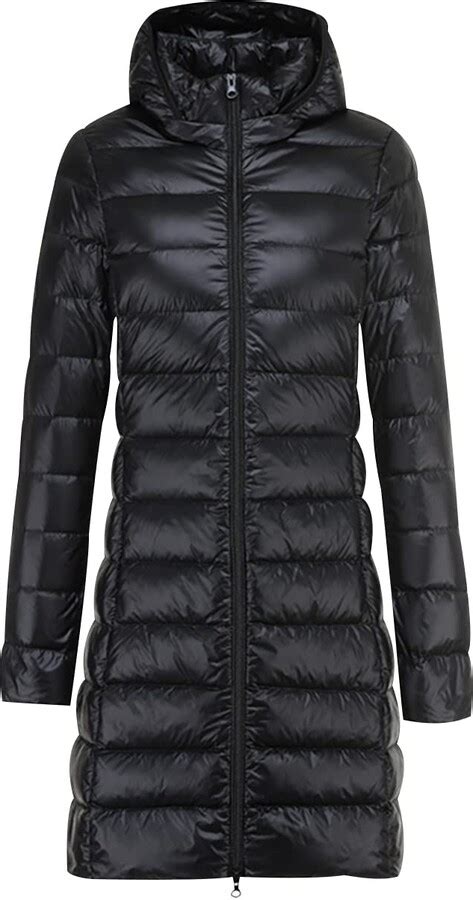 Peuignao Ladies Long Puffer Jacket Lightweight Packable Down Jacket