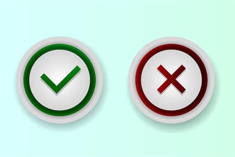 Ilustración Vectorial Realista De Botones 3d Correcto E Incorrecto Vector Premium