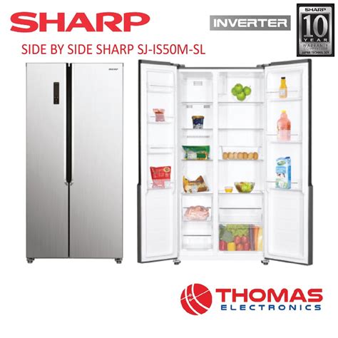 Jual Kulkas Sharp Sj Is50m Sl Side By Side Inverter Sharp Kapasitas 472 Liter Sj Is50msl Garansi