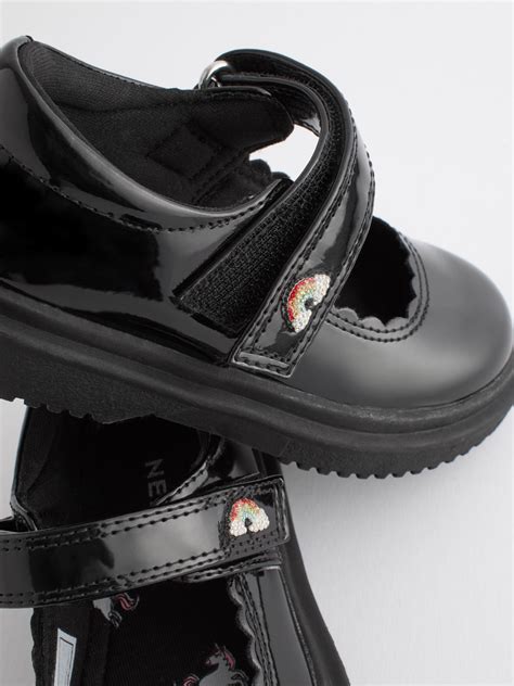 Buy Black Patent Rainbow Chunky Mary Jane School Shoes From The Next Uk