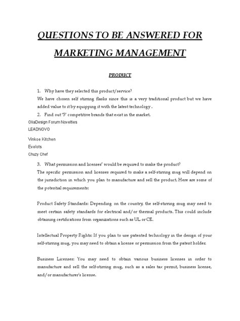 Raghav Joshi Questions To Be Answered For Marketing Management Pdf License Warehouse
