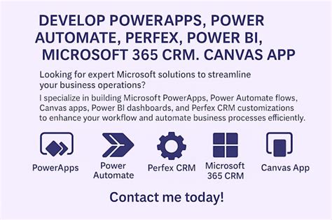 develop powerapps power automate perfex powerbi microsoft365 crm