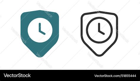 Safety Shield Clock Timer Policy As Long Term Vector Image