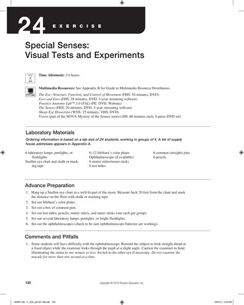 Special Senses Visual Tests And Experiments Pages 1 5 — Db