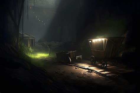 Premium Photo Mine Railway In Undergroud Neural Network Ai Generated Art