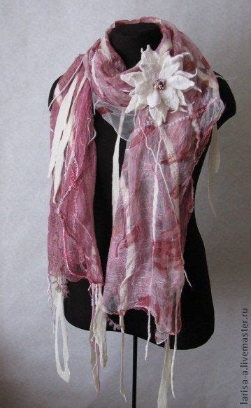 Шарфы и шарфики ручной работы Ярмарка Мастеров ручная работа Валяный шарф Белая лилия