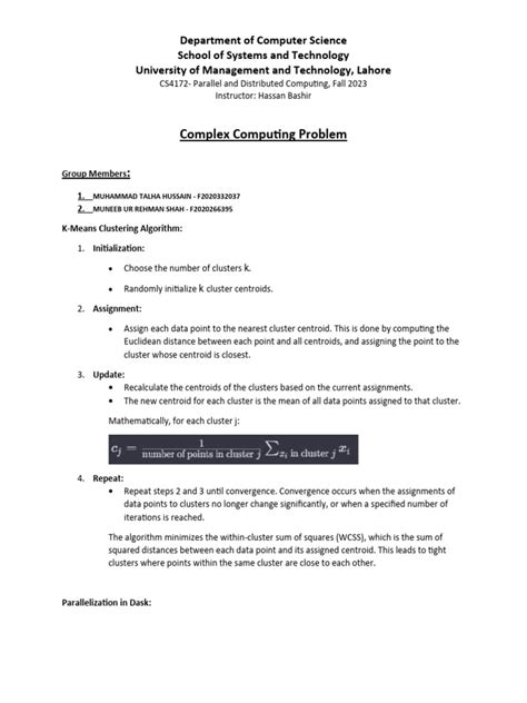 Complex Computing Problem Kmeans Clustering Download Free Pdf Cluster Analysis Algorithms