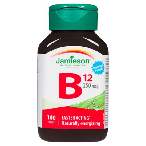 Jamieson B12 250 Mcg 100 Tablets Weshine Ca Health And Beauty