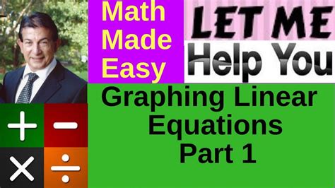 Graphing Linear Equations Part YouTube