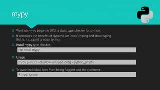 Type Hints In Python Mypy PPT