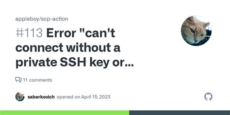 Error Can T Connect Without A Private SSH Key Or Password Issue Applebabe Scp Action