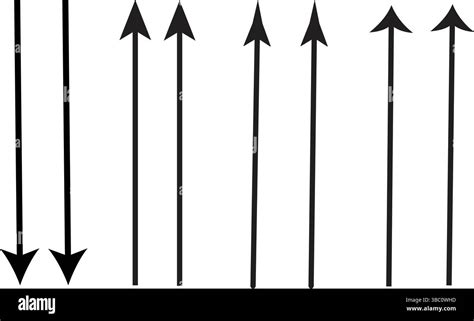 Simple Vertical Arrows Set Vector Editable Directional Pointer Icons