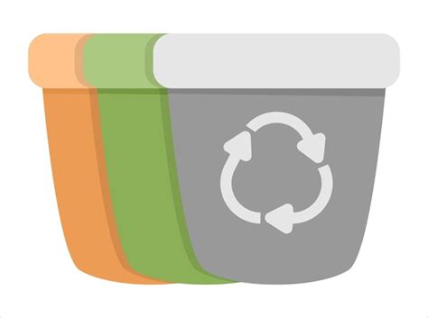 벡터 폐기물 분류 쓰레기통 아이콘 다채로운 유기 종이 금속 유리 플라스틱 쓰레기 상자 지구의 날 또는 제로 폐기물 생태 개념