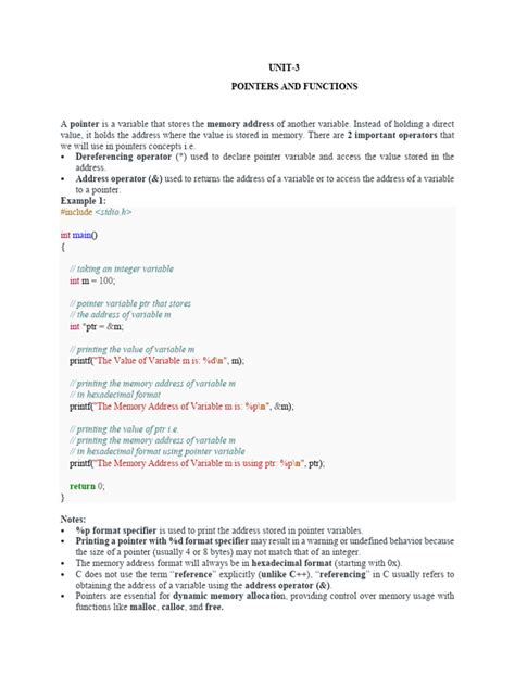 unit 3 computer programming pdf pointer computer programming