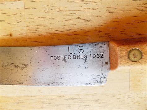 Vintage Us Foster Bros 1962 Carbon Steel Army Butcher Knife 1903922137