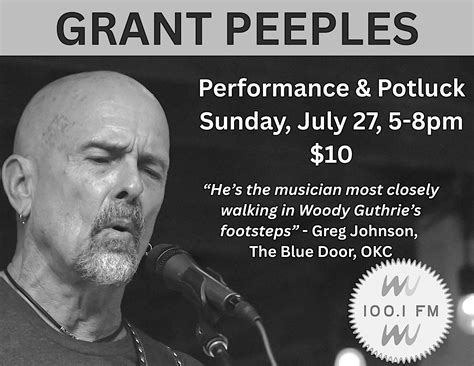 Grant Peeples Backyard Concert And Potluck