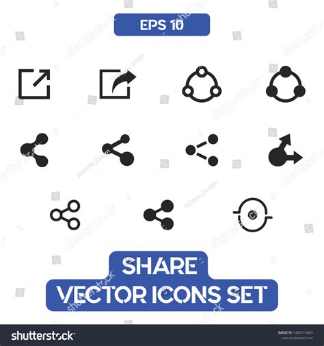 Share Vector Icons Set Uiux Premium Stock Vector Royalty Free 1426715693 Shutterstock
