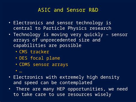 Pptx Asic And Sensor Randd Electronics And Sensor Technology Is Central To Particle Physics