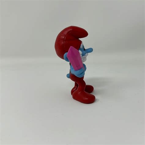2013 Peyo Mcdonalds Toy Smurfs Movie Papa Smurf 3 Acton Figure