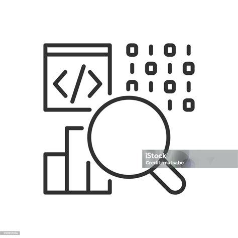 It Analytics Data Analysis Linear Icon Chart And Programming Code Line