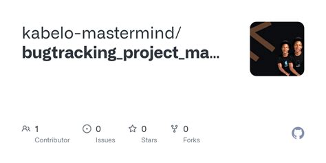 GitHub Kabelo Mastermind Bugtracking Project Management
