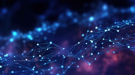 Dotted Line Connection Futuristic Blue 3d Rendering Of A Network Structure With Flying Dots And