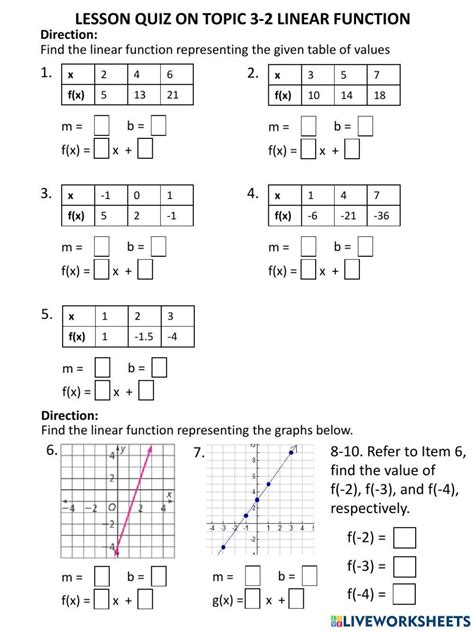2212406 Lesson Quiz On 3 2 Linear Function Ben Fermin
