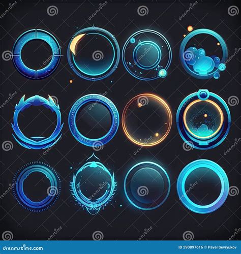 Digital Round Frame Game Ai Generated Stock Illustration Illustration Of Interface Round