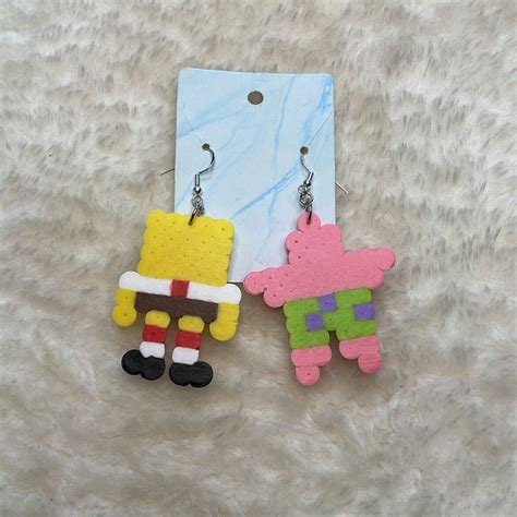 Spongebob And Patrick Perler Earrings Etsy