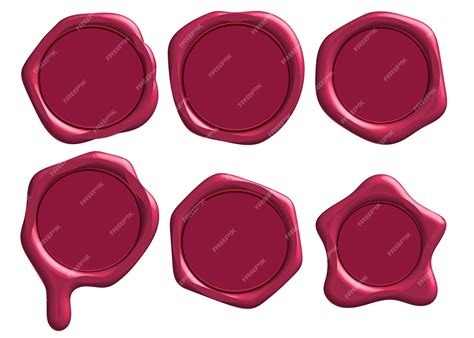 Set Of Stamp Wax Seal Vector Premium Ai Generated Vector