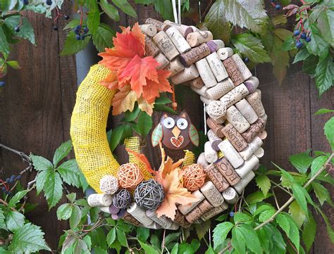 Jesenný Korkový Veniec So Sovou Kikanika Sashesk