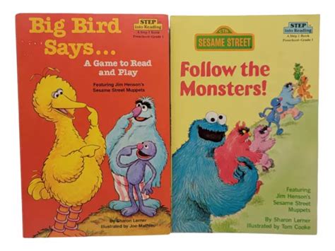 VINTAGE S EDITIONS Step Into Reading Books Lot Of Sesame Street Big Bird PicClick UK