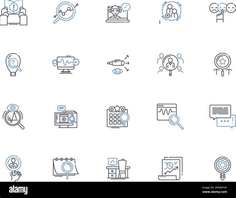 Inspection Line Icons Collection Quality Assessment Examination Evaluation Audit