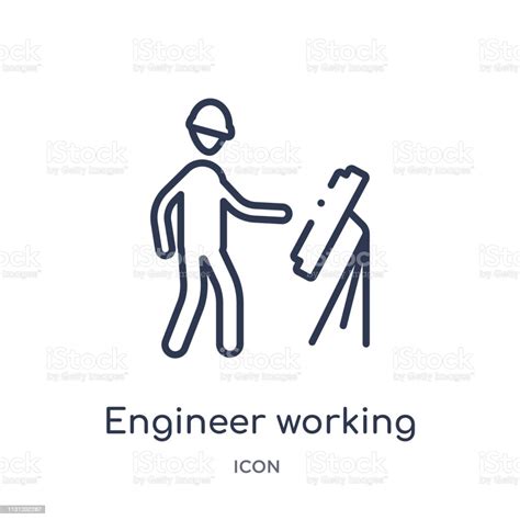 Linear Engineer Working Icon From Behavior Outline Collection Thin Line