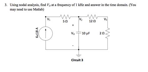 solved using nodal analysis find vo at a frequency of 1khz