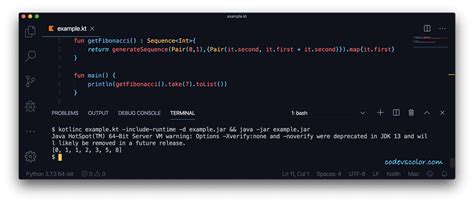 kotlin program to print the fibonacci series codevscolor