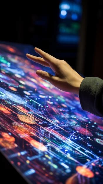 Premium Photo | Person using a futuristic touch screen interface